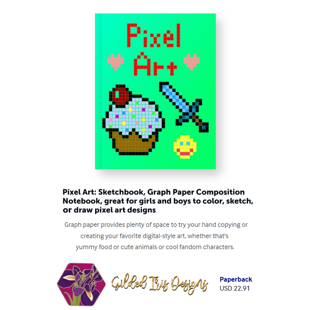 Pixel Art: Sketchbook, Graph Paper Composition Notebook, great for ...